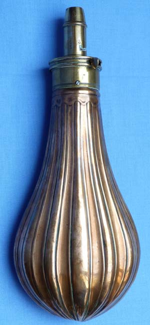 British 19th Century Fluted Copper Powder Flask
