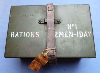 British Army Dated 1956 Metal Rations Tin