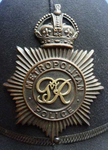 Original C.1940's British Metropolitan Policeman's Helmet