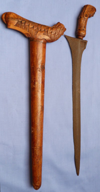 20th Century Carved Wooden Indonesian Kris Dagger