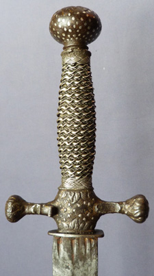English 17th Century Inlaid Silver Riding Sword