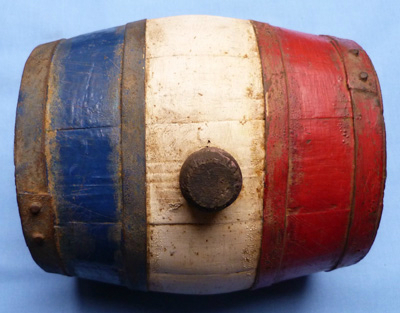 French 19th Century Tricolour Military Spirit Barrel