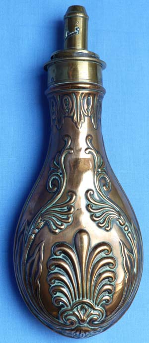 English 19th Century James Dixon Anthemion Copper Powder Flask