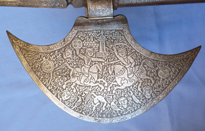 C.1800 Indo-Persian Decorated War Axe