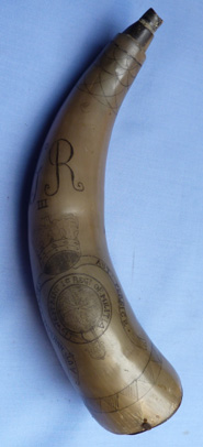 British Napoleonic West Kent Regiment of Militia Military Powder Horn