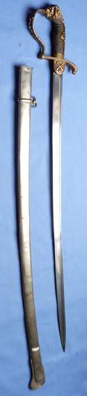 Prussian c.1890 Artillery Officer Lionshead Sword