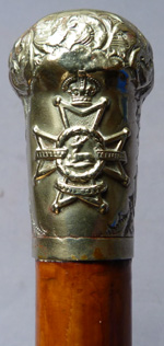 British Victorian Silver-topped Sherwood Foresters Swagger Stick