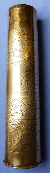Ottoman Turkish WW1 Decorated Brass Shell Case