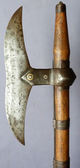 C.1800 Indo-Persian Wooden Haft War Axe