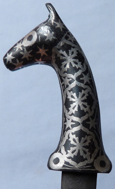 Vintage Small Indian Silver Dagger with Damascus Blade - MilitariaHub