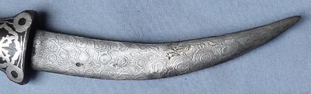 Vintage Small Indian Silver Dagger with Damascus Blade - MilitariaHub